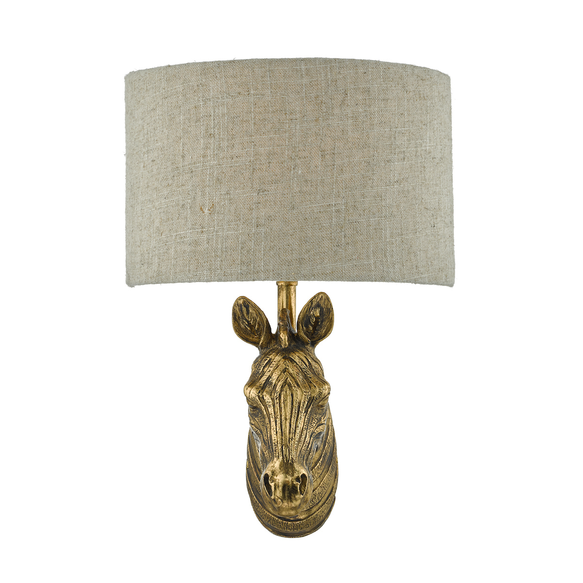 Abby Zebra Wall Light Gold with Natural Linen Shade – Top Brand ...